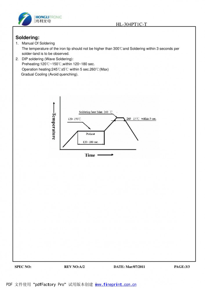 HL-304PT1C-T datasheet page 3