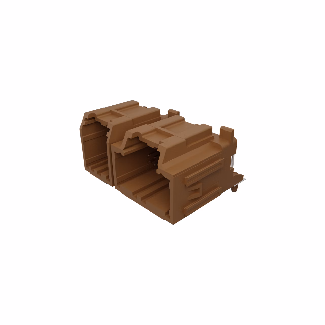 Stac64 2 Bay Right-Angle Headers, 24 Circuits, Bay A 8 Circuit Signal Header, Polarization C, Brown; Bay B 16 Circuit Signal Header, Polarization C, Brown; Tray for sale