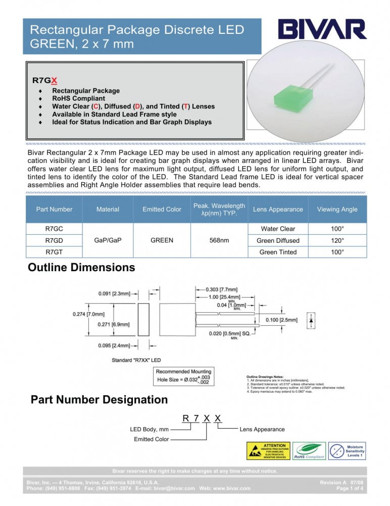 BIVAR R7GD datasheet page 1