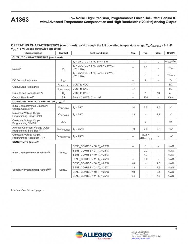 A1363 datasheet page 6