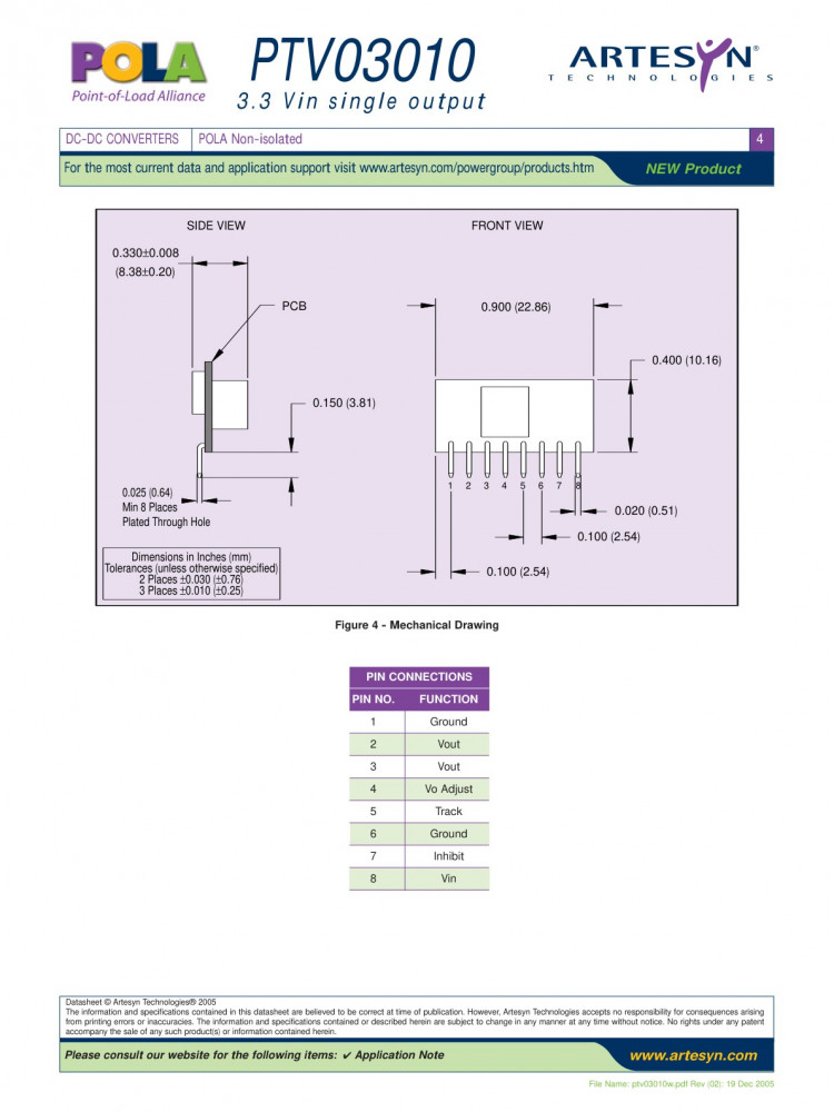 PTV03010WAD technical document page 4