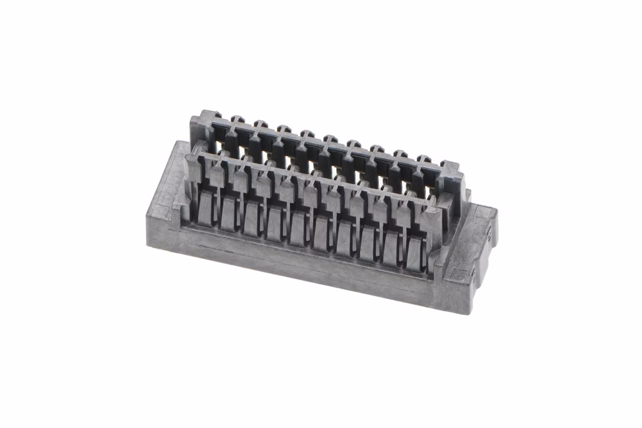 Zero-Hachi Receptacle Housing, 0.80mm Pitch, Dual Row, Friction Lock, 16 Circuits, Black