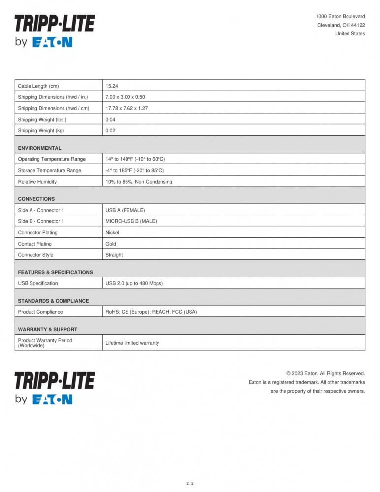 EATON U052-06N technical document page 2