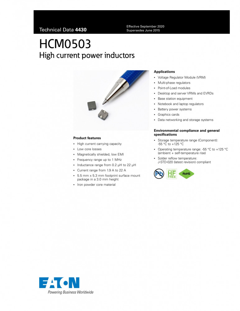 HCM0503 datasheet page 1