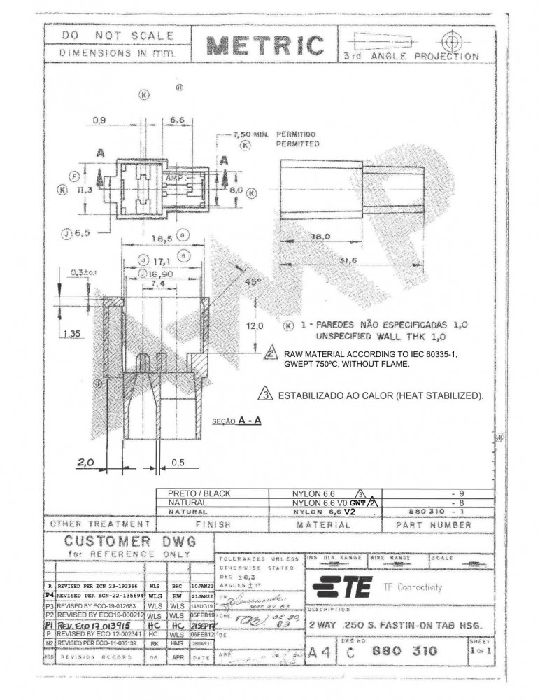 TE Connectivity 880310-1 technical document preview