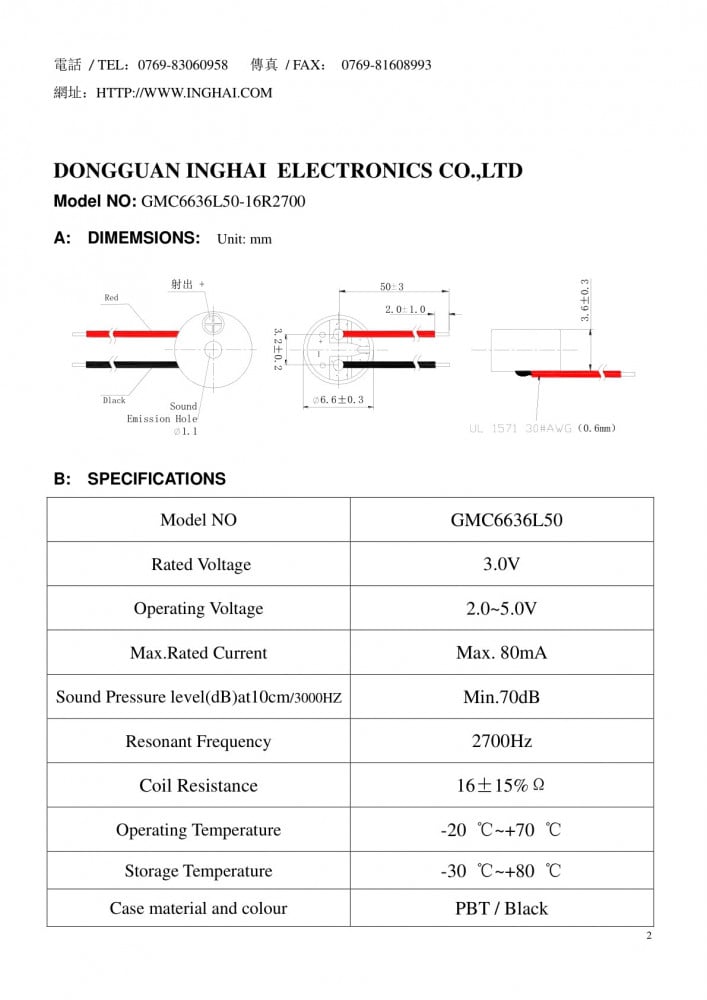 GMC6636L50-16R2700 specification page 2