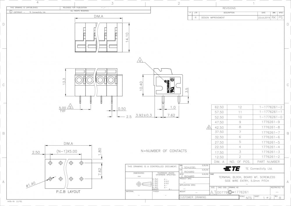 TE Connectivity 1-1776261-2 technical drawing page 1