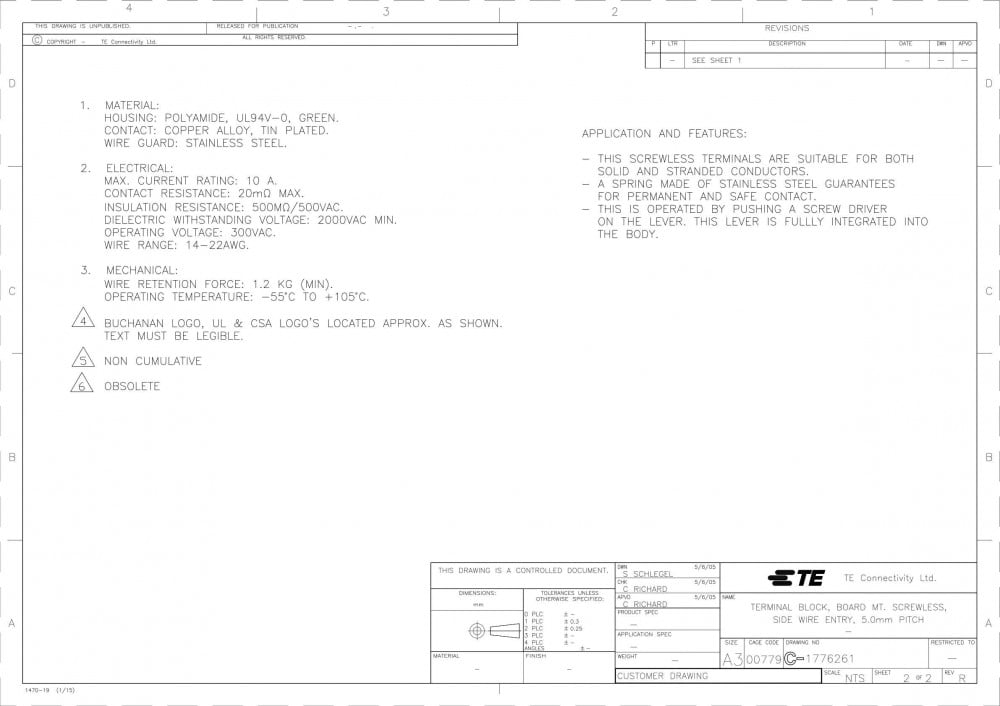 TE Connectivity 1-1776261-2 technical drawing page 2