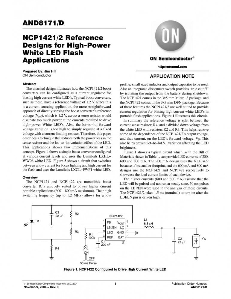NCP1421EVB technical document page 2