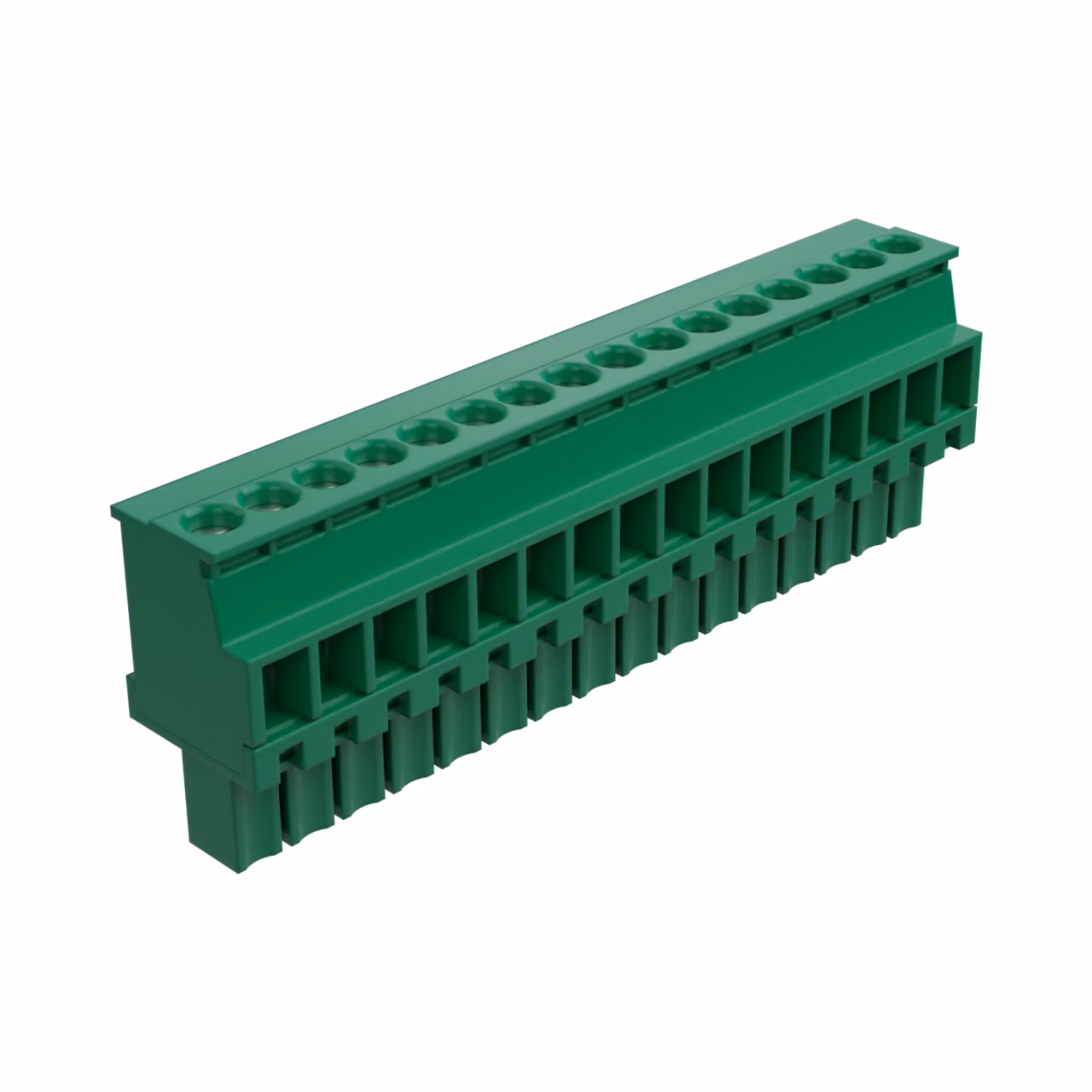 3.50mm Pitch Eurostyle Vertical Plug, with Standard Imprinting, Rear Wire Entry, Green Housing, 16 Circuits for sale