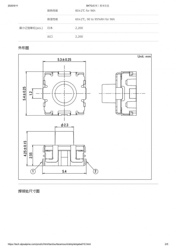 SKTQABE010 technical document page 2