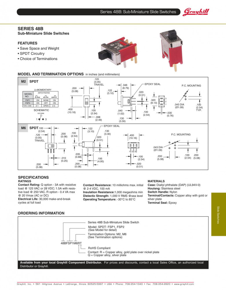 Grayhill Series 48B technical document preview