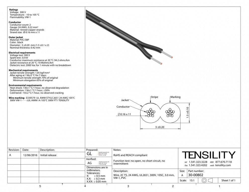 Tensility International 30-00802 technical drawing preview