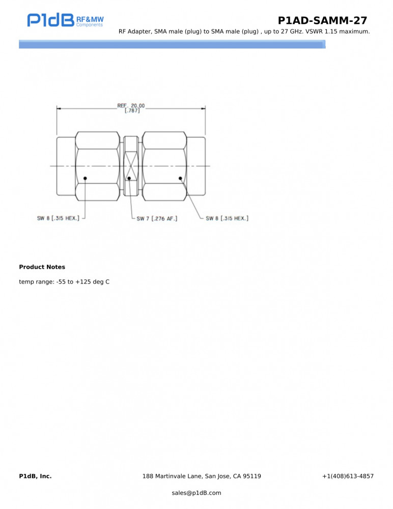 P1AD-SAMM-27 product document image, page 2