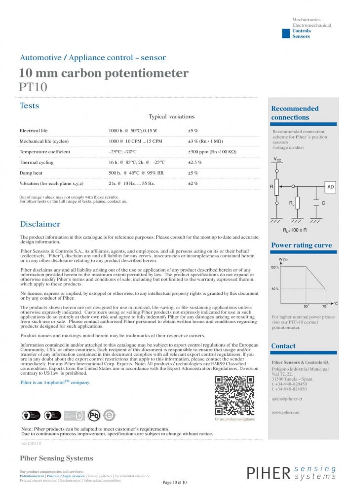 PT10 datasheet page 10