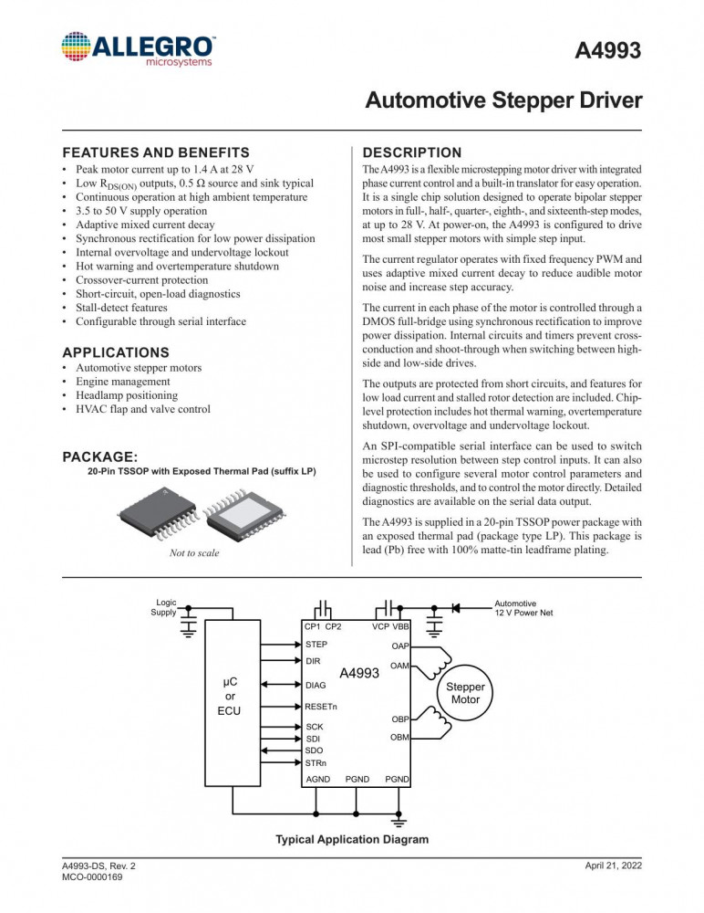A4993 datasheet page 1