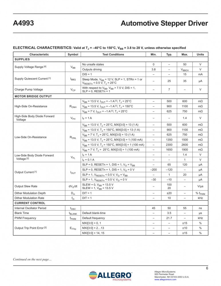 A4993 datasheet page 6
