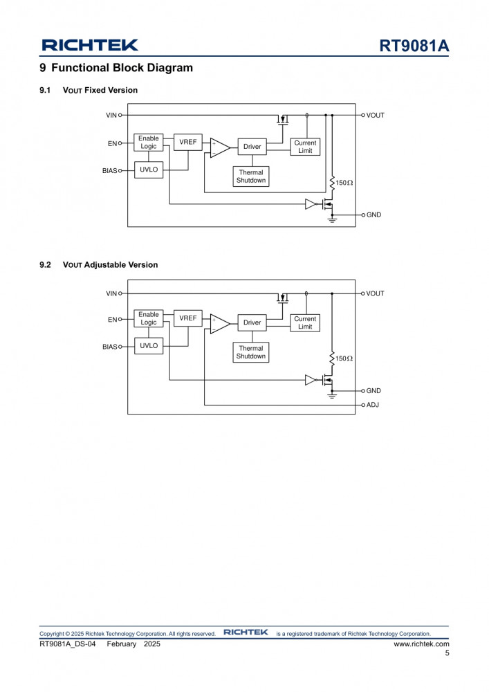 RT9081A technical document page 5