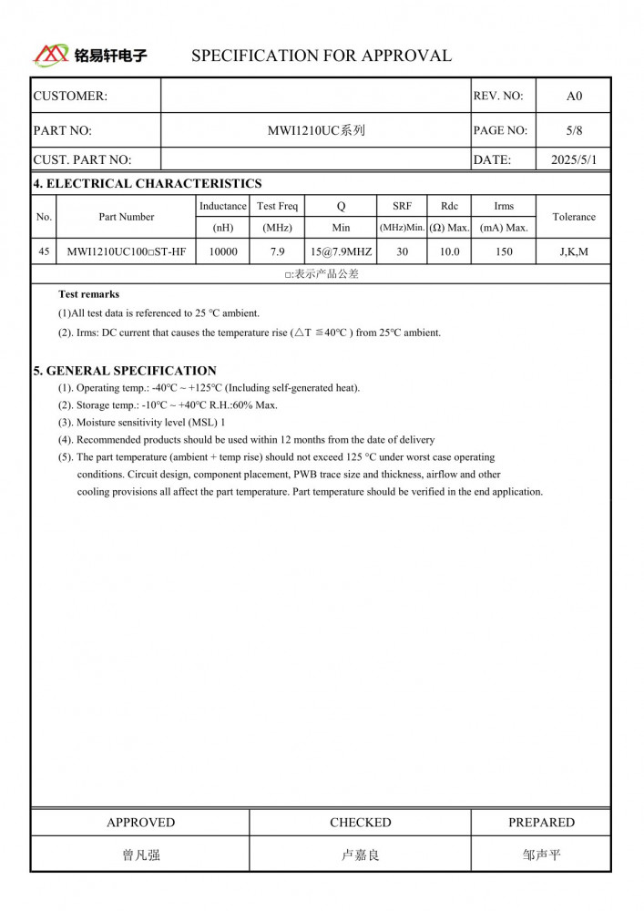 MWI1210UC soldering conditions page 6