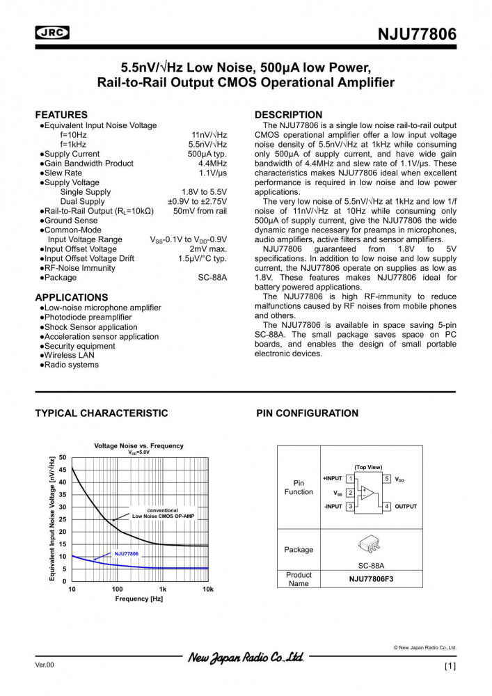 NJU77806F3-TE1 datasheet page 1