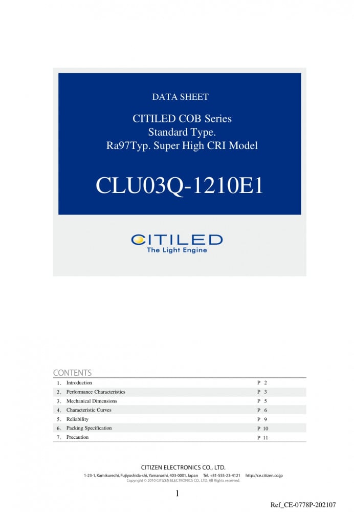 CLU03Q datasheet page 1