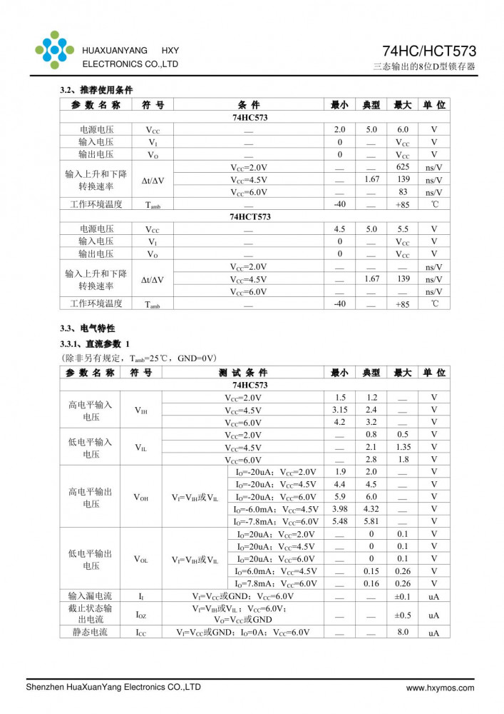 74HC573 datasheet page 5