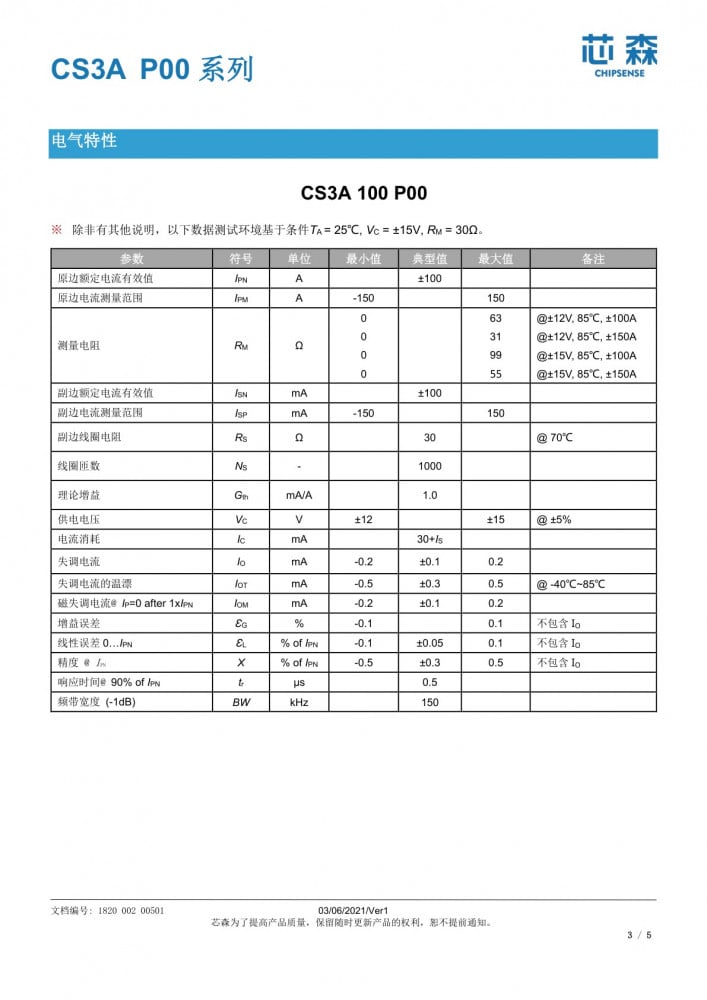 CS3A P00 datasheet page 3