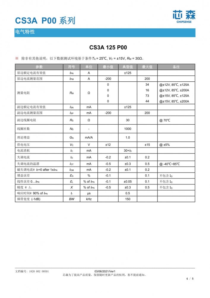 CS3A P00 datasheet page 4