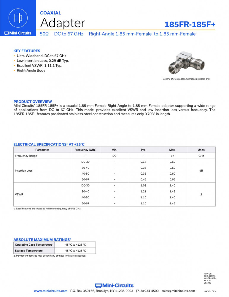 185FR-185F+ datasheet page 1