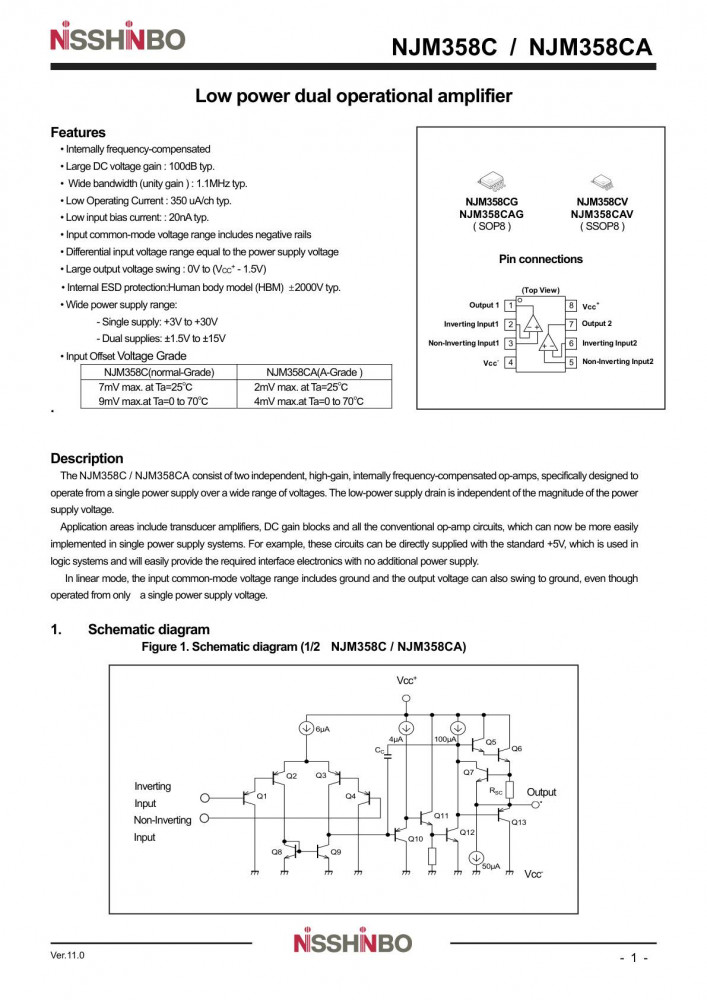 NJM358CA datasheet page 1