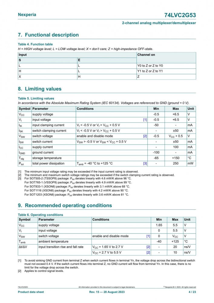 74LVC2G53 datasheet page 4