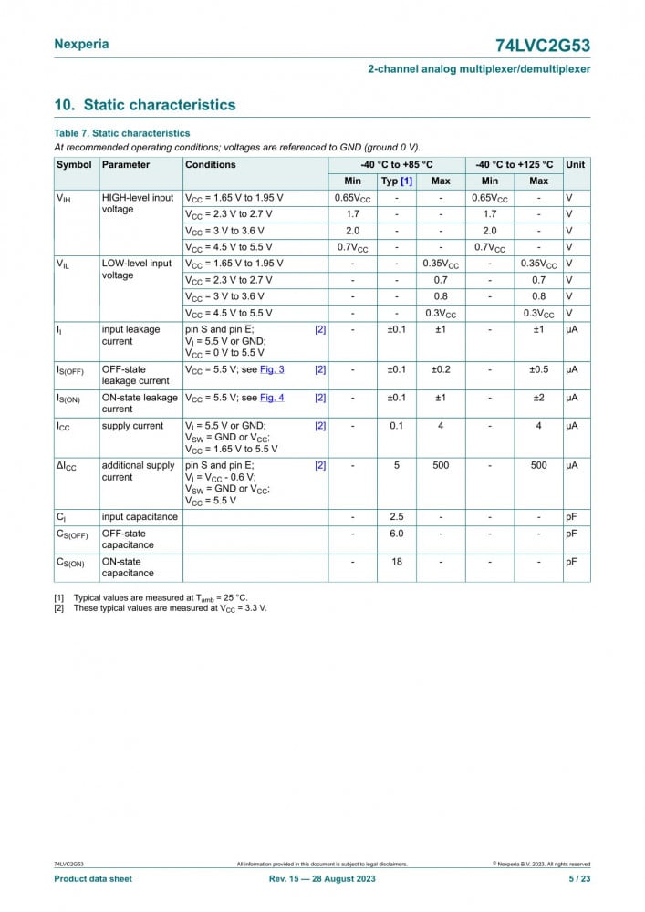 74LVC2G53 datasheet page 5