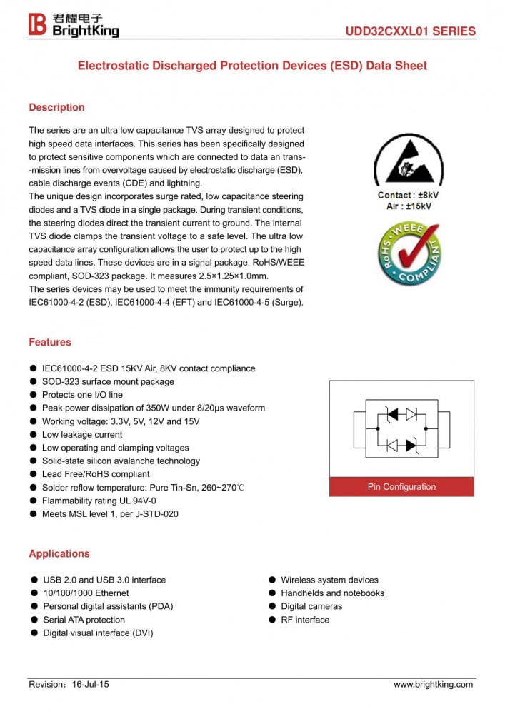 UDD32C03L01 datasheet page 1