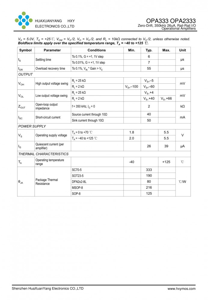 OPA2333AIDR-HXY datasheet page 4