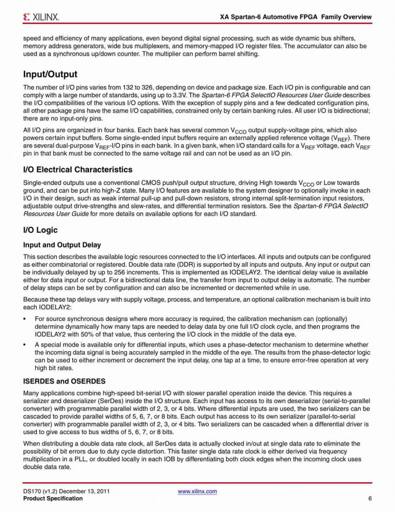 XA Spartan-6 datasheet page 6