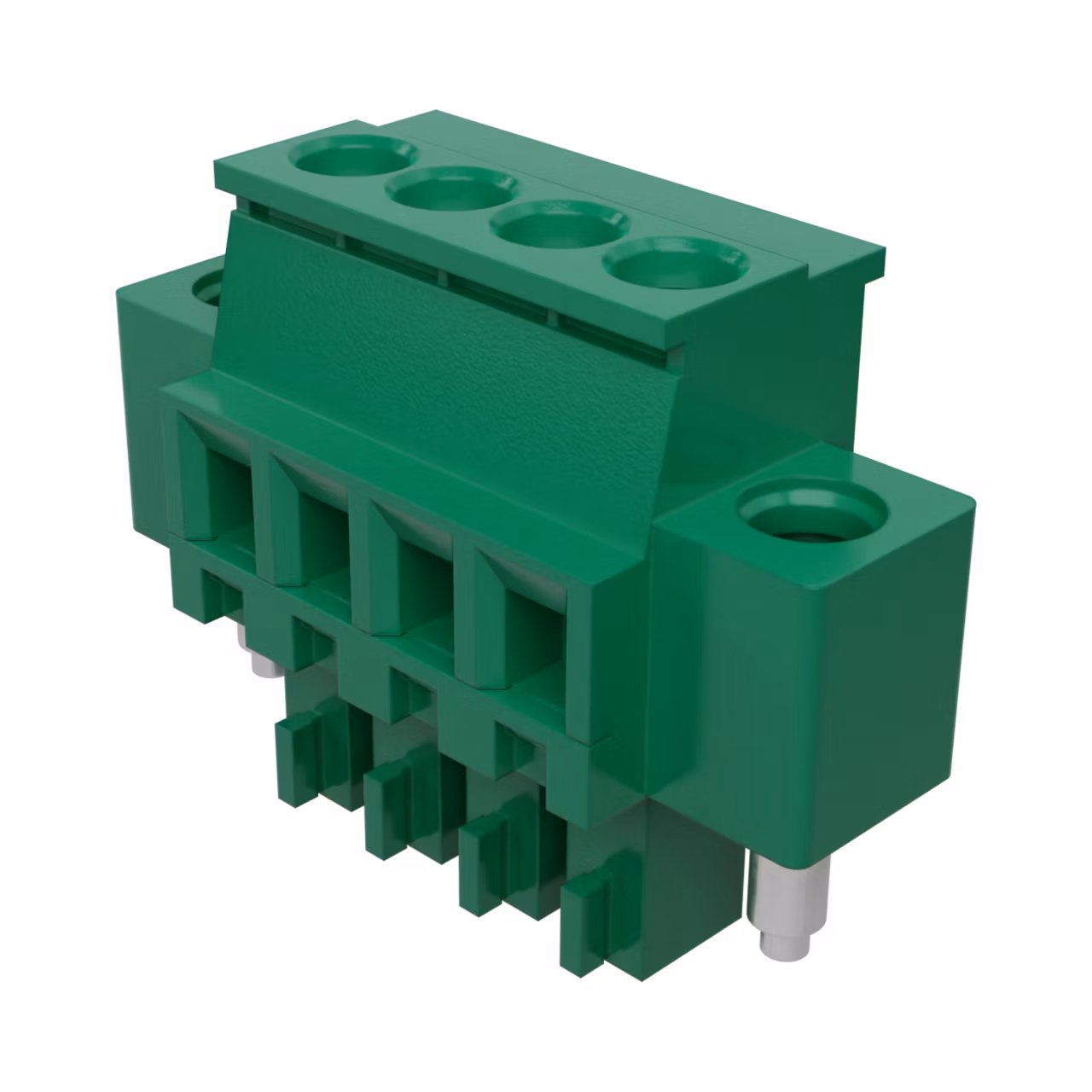 3.81mm Pitch Eurostyle Vertical Plug, with Retention Screws, Front Wire Entry, Green Housing, Gold (Au) Plated, 4 Circuits for sale