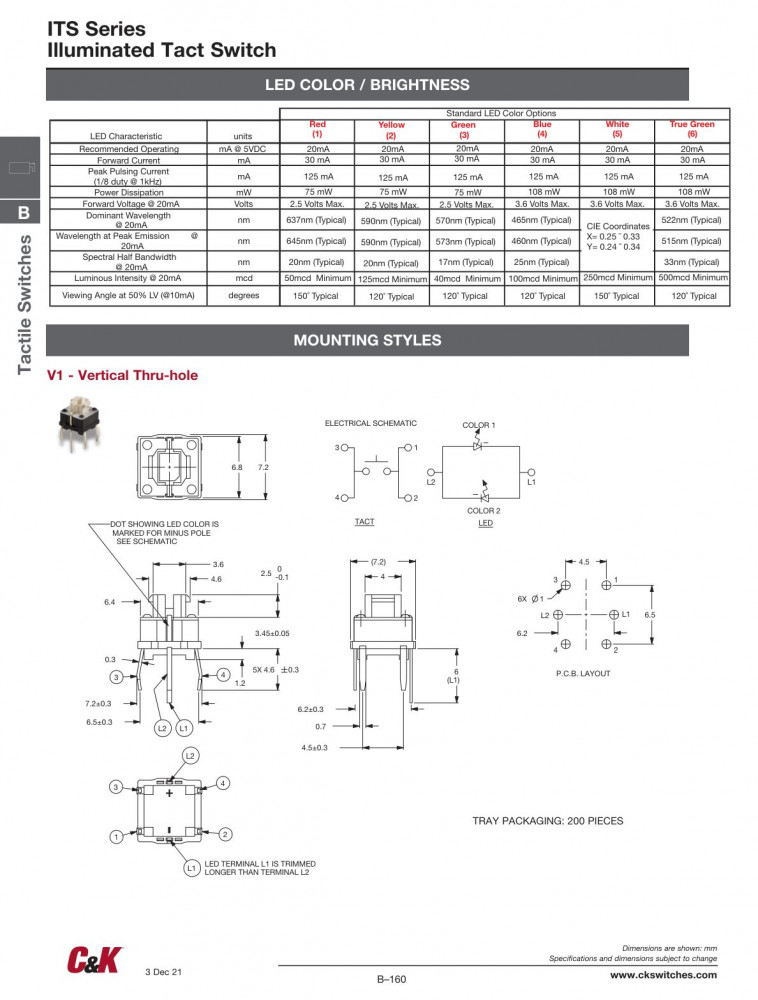 C&K 400E product document page 2
