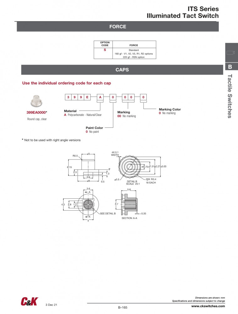 C&K 400E product document page 7