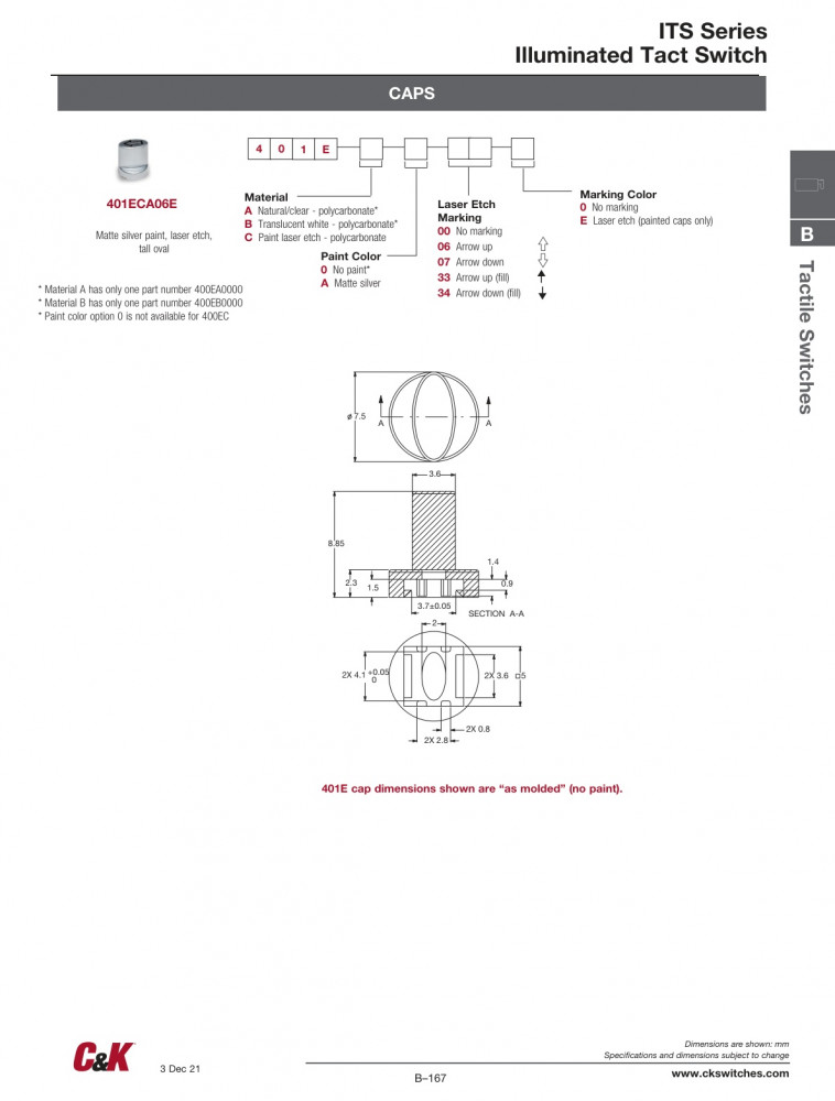 C&K 400E product document page 9