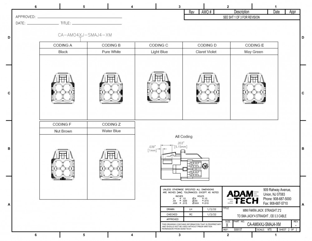ADAM TECH CA-AM04XJ-SMAJ4-XM technical drawing page 2