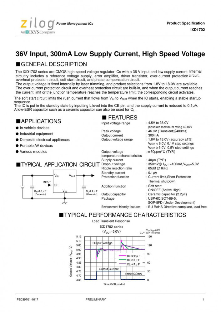 IXD1702 datasheet page 1
