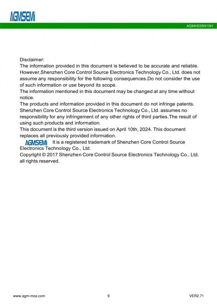 AGMH035N10H datasheet page 9