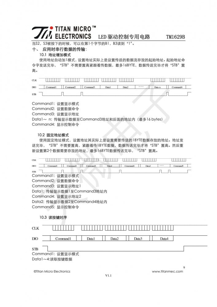 TM1629B datasheet page 9