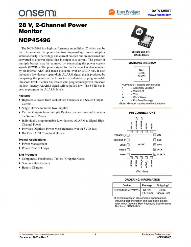 NCP45496 technical document page 1