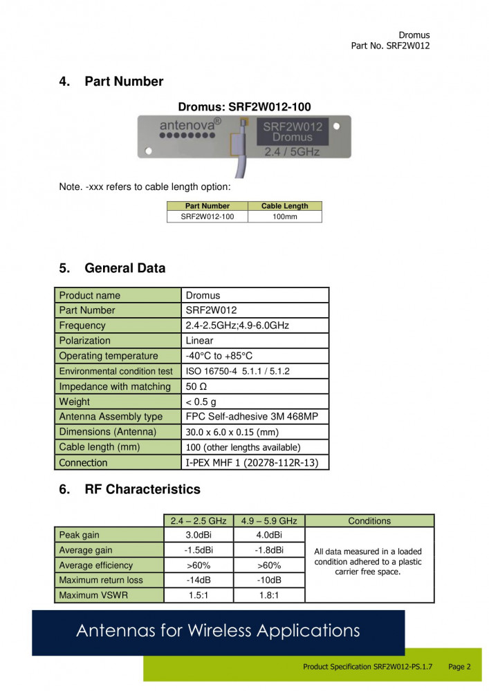 SRF2W012-100 datasheet page 2