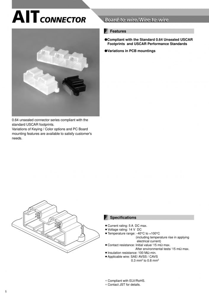 JST AIT connector document page 1