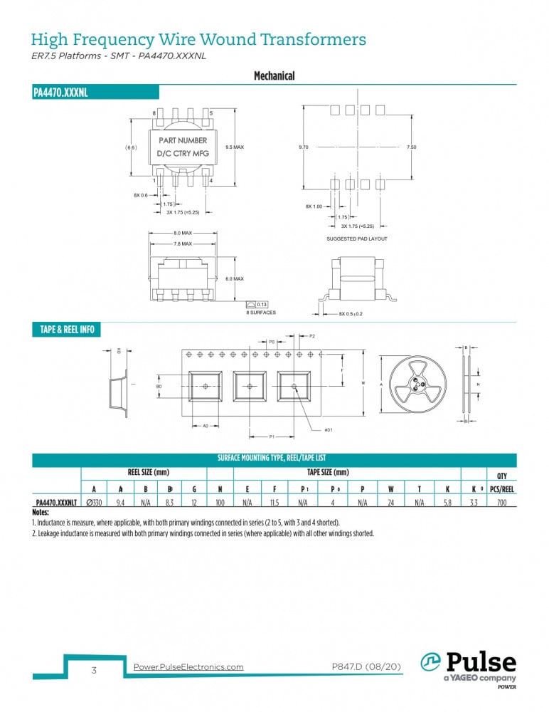 PA4470 series datasheet page 3
