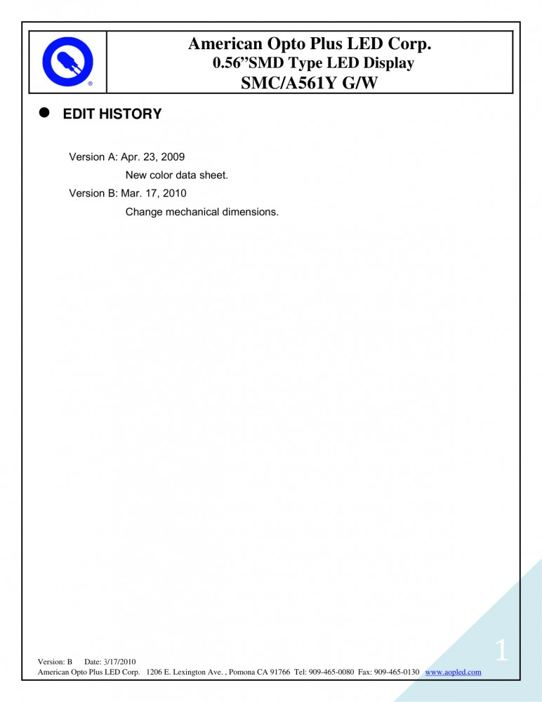 SMA561Y datasheet page 1