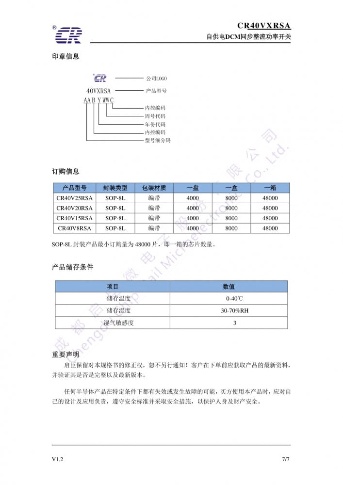 CR40V25RSA datasheet page 7