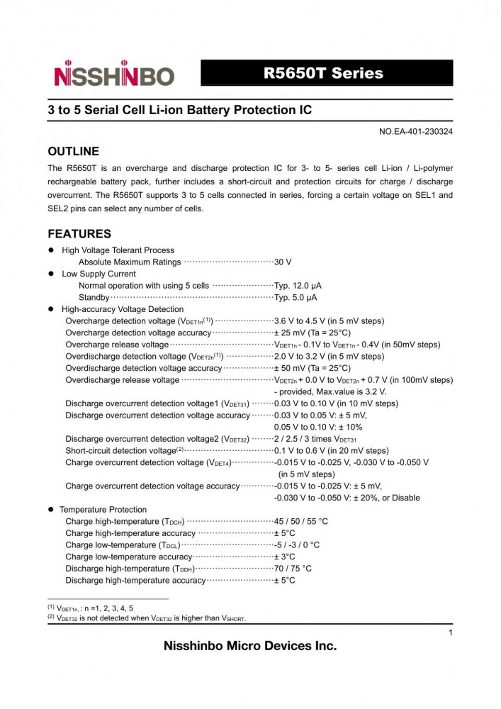 R5650T datasheet page 1
